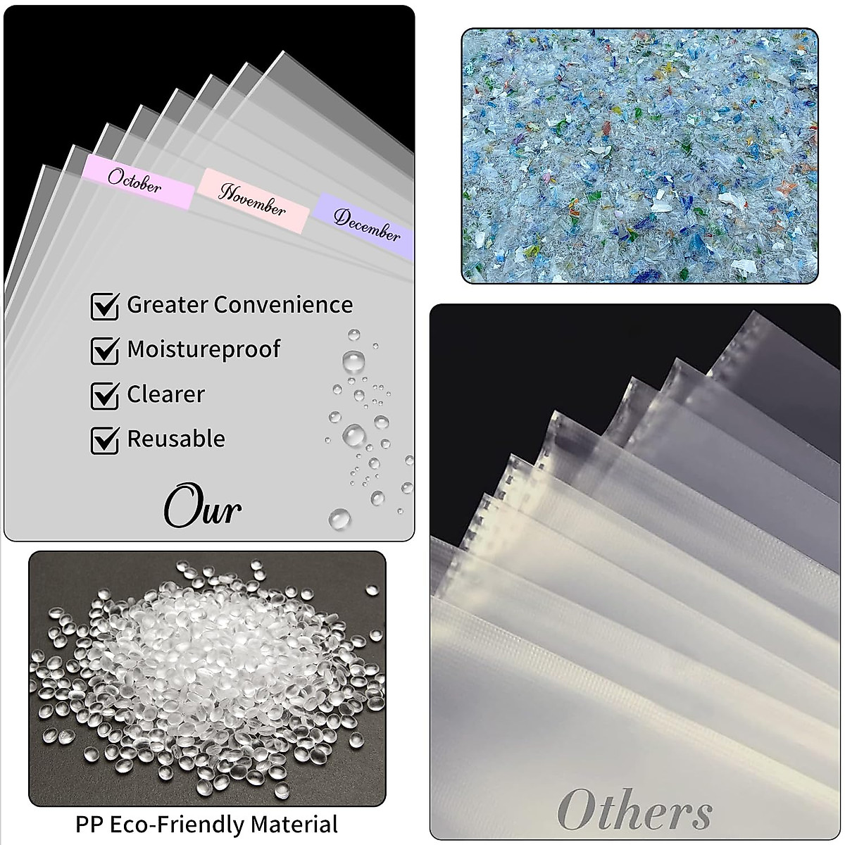 A3 Diamond Painting Storage Book, 60 Views Art Portfolio Presentations Folder with 30 Pages Protectors, 17.3x12.8in