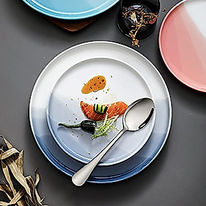 Bacom Stainless Steel Teaspoons Set, 8-Piece Dessert Spoons Silverware Set, 6.7" Silver Spoons with Mirror Polished & Dishwasher Safe