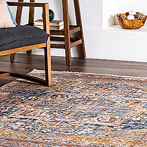 NuLOOM Vintage Harriet Medallion Fringe Area Rug, 5' x 7' 9", Rust