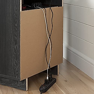 South Shore Fynn Nightstand with Cord Catcher, Gray Oak, 22.25 in x 16.5 in x 24.75 in (D x W x H)