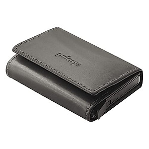 PULARYS Mini Wallet BOSTON - Multifunckion Credit Card Case - Italian Leather - RFID blocking - Size: 7.5 x 9.5 x 2.5 cm - Space for up to 10 Cards - Snap Fastener - Classic Design