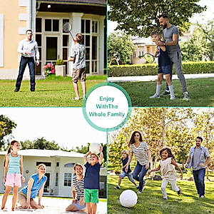 Portable Badminton Net Set - Net for Tennis, Soccer Tennis, Pickleball- Easy Setup Nylon Sports Net with Poles - for Indoor or Outdoor Court, Beach, Driveway (20)