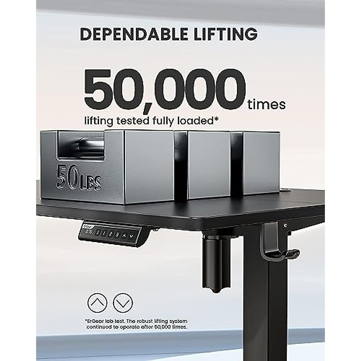 ErGear Height Adjustable Electric Standing Desk, 55 x 28 Inches Sit Stand up Desk, Memory Computer Home Office Desk (Black)