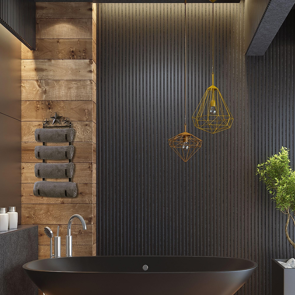 BestGiftEver Rustic Metal Star Towel Roll Wall Rack - Farmhouse Style Towel Rack for Western Bathroom Decor, Lodge and Cabin Decor, Decorative Wall Rack for Towels, Ideal for Country Home Owners