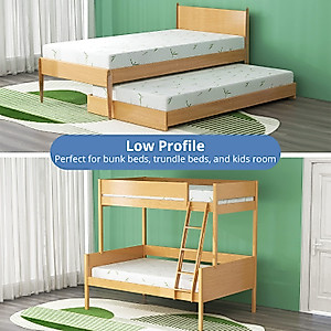 wOod-it Twin Mattress, 8 inch Twin Size Memory Foam Mattresses in a Box Cooling Gel Mattress for Kids Bunk Trundle Bed Daybed, Medium Firm