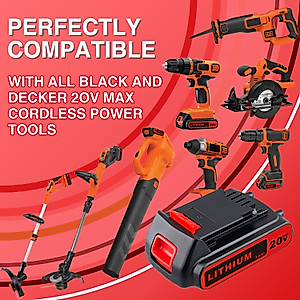 3000mAh 20V Replacement for Black and Decker Battery LBXR20 Max Lithium ion LB20 LBX20 LST220 LBXR2020-OPE LBXR20B-2 LB2X4020,2-Pack