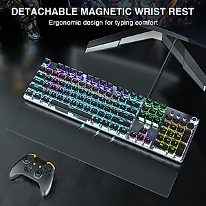 AULA Retro Typewriter Gaming Keyboard and Mouse Combo (F2088 Punk Blue ...