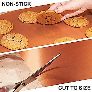GrillShield - 2 Extra Large Copper Grill and Bake Mats - Best Gift - 17 X 23 inches Non Stick Mats for BBQ Grilling & Baking, Reusable and Easy to Clean