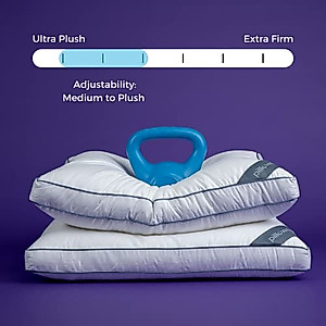 Pillow Fight Knockout Luxury, Adjustable Down Alternative Bed Pillows - Best Cooling Neck Pillow Good for Sleeping Back & Stomach Sleepers (King Size, Set of 2)