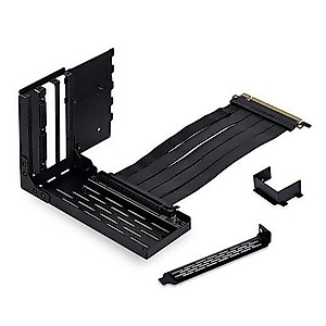 LIANLI O11DE-1X Vertical Graphics Card Holder for O11 Dynamic EVO Black, PCI-E 4.0 Riser Cable Included - O11DE-1X