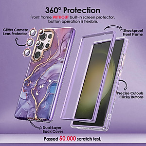 Chvelop Compatible with Samsung Galaxy S23 Ultra 5G Case 6.8'', Slim Stylish Protective Case, 360° Protection, [No Built-in Screen Protector] [Camera Lens Cover]-River/Purple
