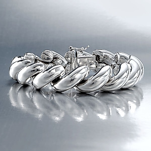 Ross-Simons Italian Sterling Silver Large San Marco Bracelet. 7.25 inches