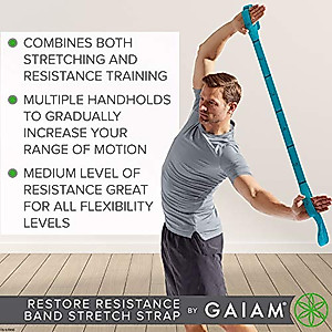 Gaiam unisex adult Gaiam Restore Resistance Band Stretch Strap, Green, 1 EA US