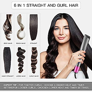 MSTECH Hair Straightener and Curler 2 in 1 - Twisted Ceramic Flat Iron for Hair with Salon High Heat 450℉- Hot Tool Curling Iron with Digital Display -Unique Gifts for Women/Mom