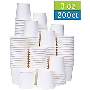 TashiBox 3 oz white paper bath cups, 200 count