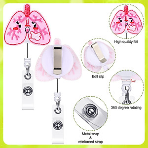 8 Pieces Nurse Badge Reels, Felt Retractable Badge Reels, Themed Badge Holders Gift for Christmas Thanksgiving School Nurses Students ID Badges Name Cards Lanyards Holidays (Lovely Style)