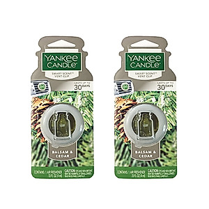 Yankee Candle Balsam & Cedar Smart Scent Car Vent Clip, 2 Pack