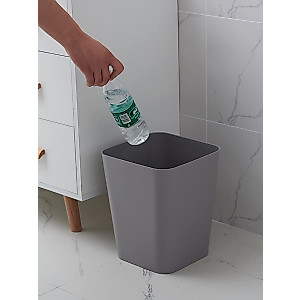 Happiness Decoration Plastic Garbage Can Square Small Wastebasket Garbage Can 3 Gallon Trash Can for Kitchen, Bathroom, Bedroom, Home Office, Outdoor, Dorm Room, Bathroom (White)