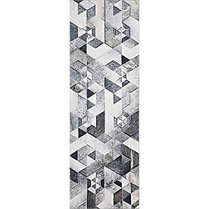 Loloi II Maddox Collection MAD-03 Grey/Ivory, Contemporary 5'-0" x 7'-6" Area Rug
