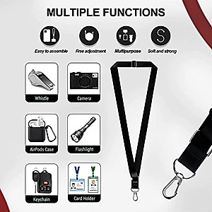 BFSD·DM Phone Lanyard,Cell Phone Lanyards for Around The Neck,Adjustable Nylon Phone Strap Crossbody Compatible with Most Smartphones with Full Coverage Case(Black)