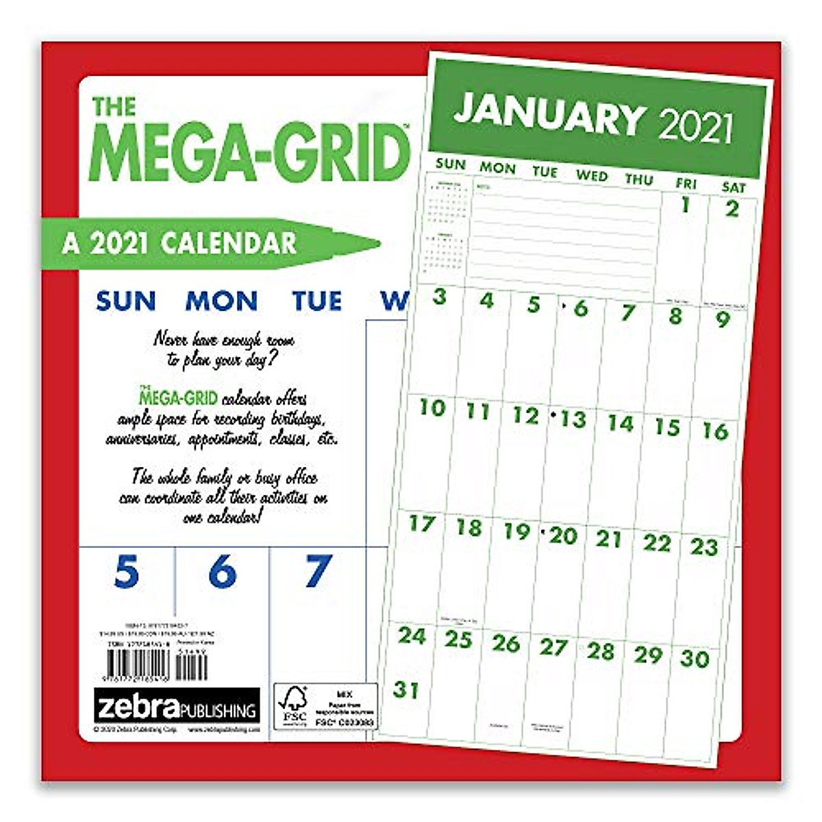 Mega-Grid 2021 Wall Calendar