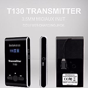 Retekess T130 Whisper Wireless Tour Guide System, Church Translation System, Clear Sound Quality, Translation Headset for Simultaneous Interpreting,Church (1 Transmitter 10 Receivers)