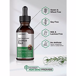 Licorice Root Extract | 2 oz | Alcohol Free | Vegetarian, Non-GMO, Gluten Free Liquid Tincture | by Horbaach