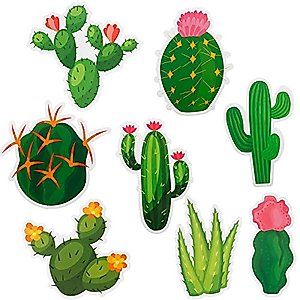 40 Pieces Cactus Cutouts Prickly Cactus Party Cutouts Green Cactus Paper-cuts for Fiesta Party Classroom Bulletin Board Wall Decoration