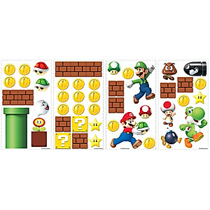 RoomMates RMK2351SCS Nintendo New Super Mario Bros Build a Scene Peel and Stick Wall Decals, Multicolored