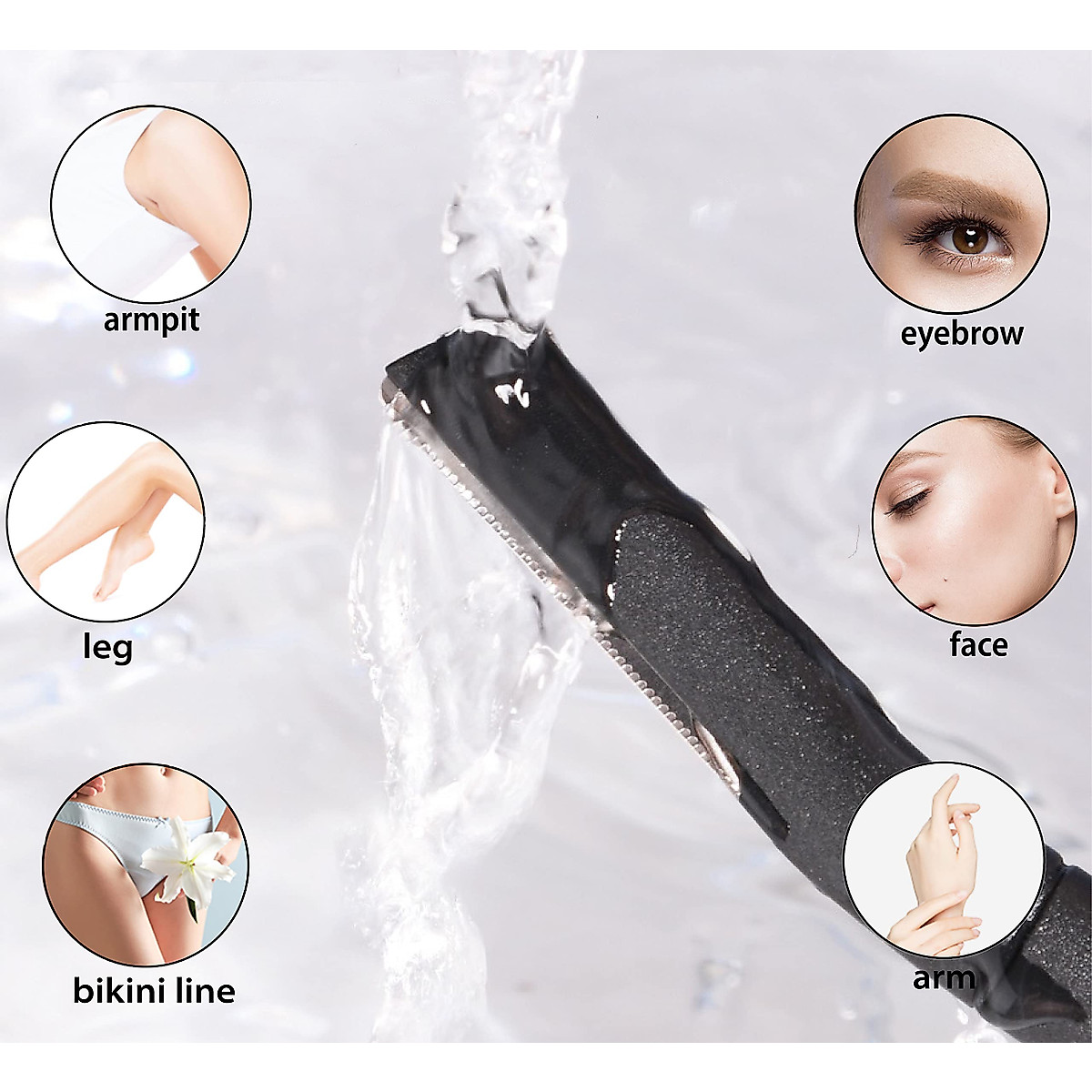 Mocuarto 6-Pieces Eyebrow Trimming Razor, Facial Razor , Remove Unwanted Facial Hair,With Biodegradable Handle And Two Different Replacement Blade