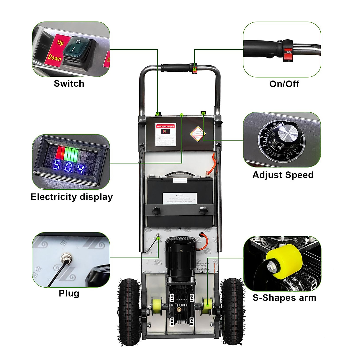 NETSOLAR Electric Stair Climbing Hand Trucks Dolly Cart for Moving 880lb Heavy Duty Folding Stair Climber Cart Hand Trolley Motor Battery Powered for Furniture Family Logistics Warehouse