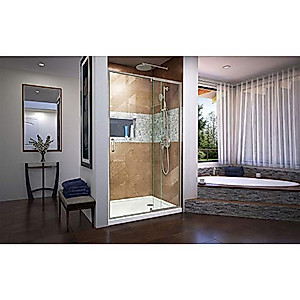DreamLine Flex 38-42 in. W x 72 in. H Semi-Frameless Pivot Shower Door in Brushed Nickel