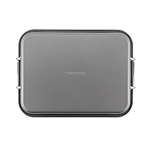 Farberware Bakeware Nonstick Steel Roaster with Flat Rack, 11-Inch x 15-Inch, Gray