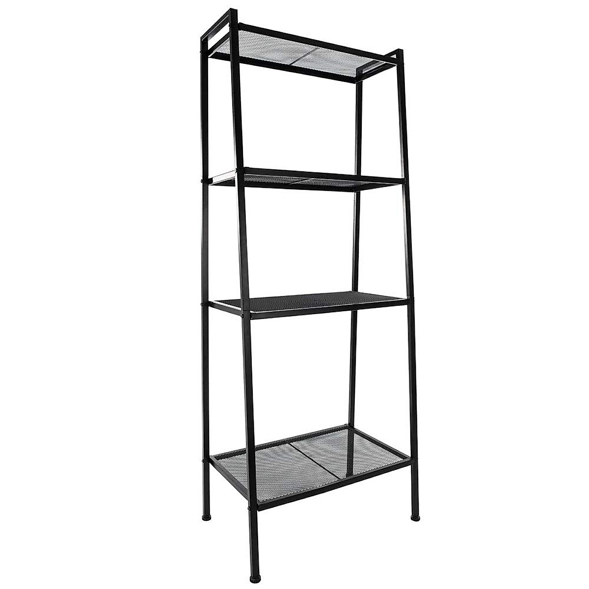 4-Tier Ladder Shelf Bookcase Decor Bookshelf Storage Flower Shelf Plant Display Shelf for Home Office (Black)