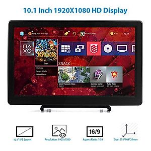ELECROW Portable Monitor 10.1 Inch Screen IPS Monitor 1920x1080P with HD VGA Port Build-in Speakers VESA Mount for Raspberry Pi 5/4/3/400 Windows 11/10/8/7 PS Xbox