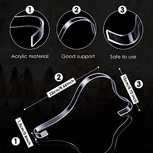 Patelai 20 Pcs Acrylic Sandal Shoe Display Store Retail Display Rack Shoe Stand Support Shaper Forms Shoes Inserts Home Bulk Clear