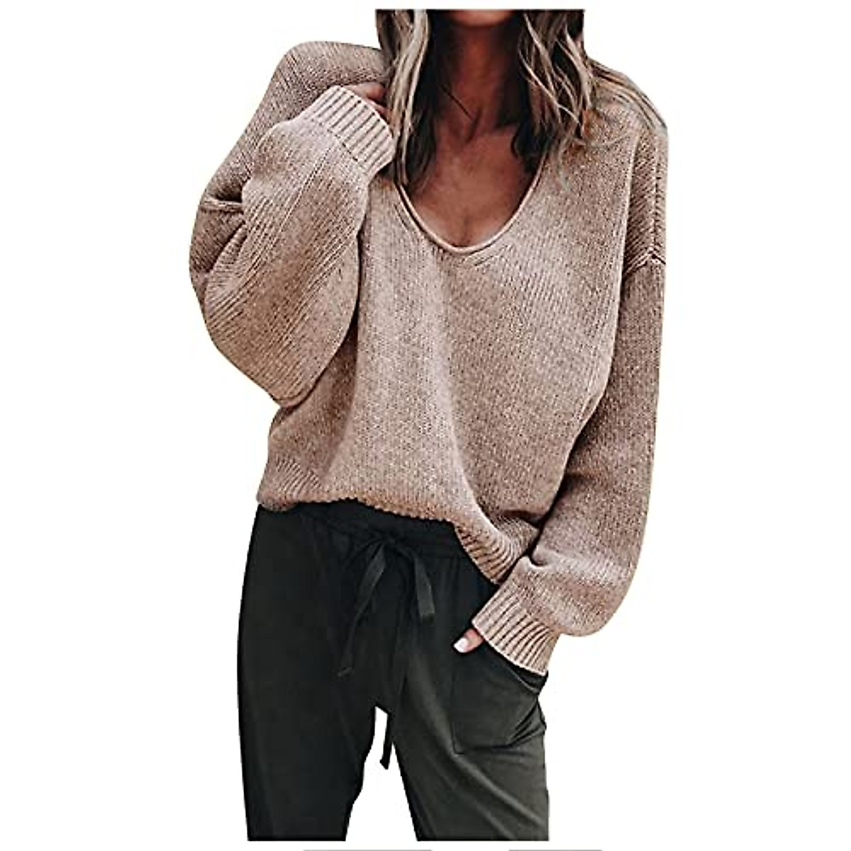Heart Sweater for Women Plus Size 2023 Sweaters for Women Oversized Fall Fashion V Neck Casual Loose Knitted Long Sleeve Pullover Sweater Tops Pink