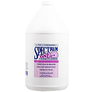 Chris Christensen Spectrum One Ultra Concentrated Dog Conditioner, Makes up to 8 Bottles, Groom Like a Professional, Maintains Inner Cortex Hydration, Coarse and Rough Coat, Made in The USA, 1gal