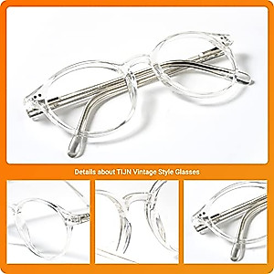 TIJN Blue Light Blocking Glasses Men Women Vintage Thick Round Rim Frame Eyeglasses