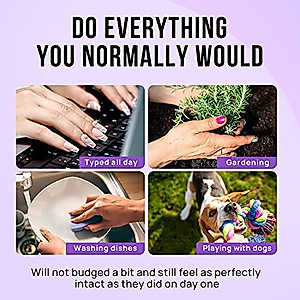 24 Pcs Press on Nails -Supremely Fit & Natural Soft Gel Press on Nails Almond, White Glue on Nails with Nail Glue, Reusable Stick on Nails in 12 Sizes（Iridescence）