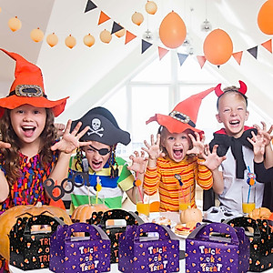 16 Pcs Halloween Treat Boxes Trick or Treat Party Favor Boxes Corn Candy Gift Goodie Boxes for DIY Crafts Halloween Holiday Birthday Party Cookies Supplies