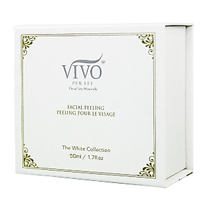 Vivo Per Lei Facial Peeling Gel - Contains Dead Sea Minerals and Nut Shell Powder - Gentle Face Exfoliator Scrub and Blackhead Remover - Peel Your Skin to a Fresher You - 3.4 Fl. Oz.