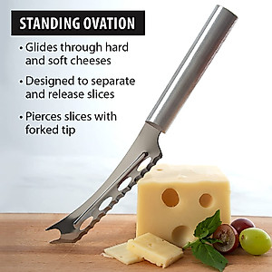 RADA Cheese Knife – Stainless Steel Steel Serrated Edge With Aluminum Handle, Made in the USA, 9-5/8, Pack of 2