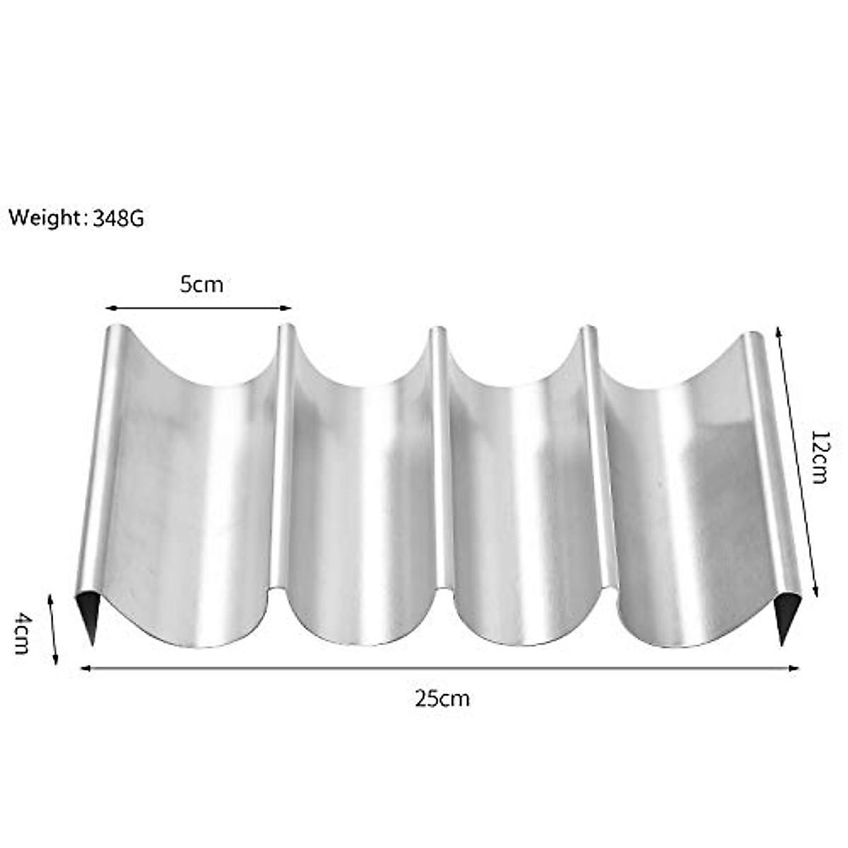 Uyauld Taco Holders 2 Pieces, Stainless Steel Taco Stand Burrito Rack Tray, U-Shape Shell Grill Food Holder for Holding 4 Tacos 6" 8"10", Spring Roll