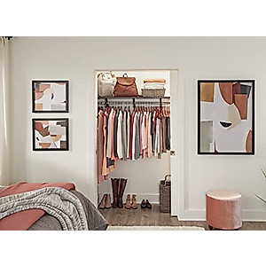Rubbermaid 48" Premium Wood Shelving Kit with Hanging Rod, Mahogany, Laundry, Closet, Home, Organization, Shelving