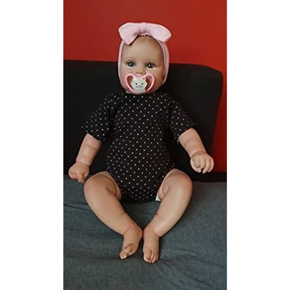 Pinky Reborn 50cm Reborn Baby Doll 20inch Newborn Toddler Real Soft Touch Ma with Hand-Drawing Hair Handmade Doll