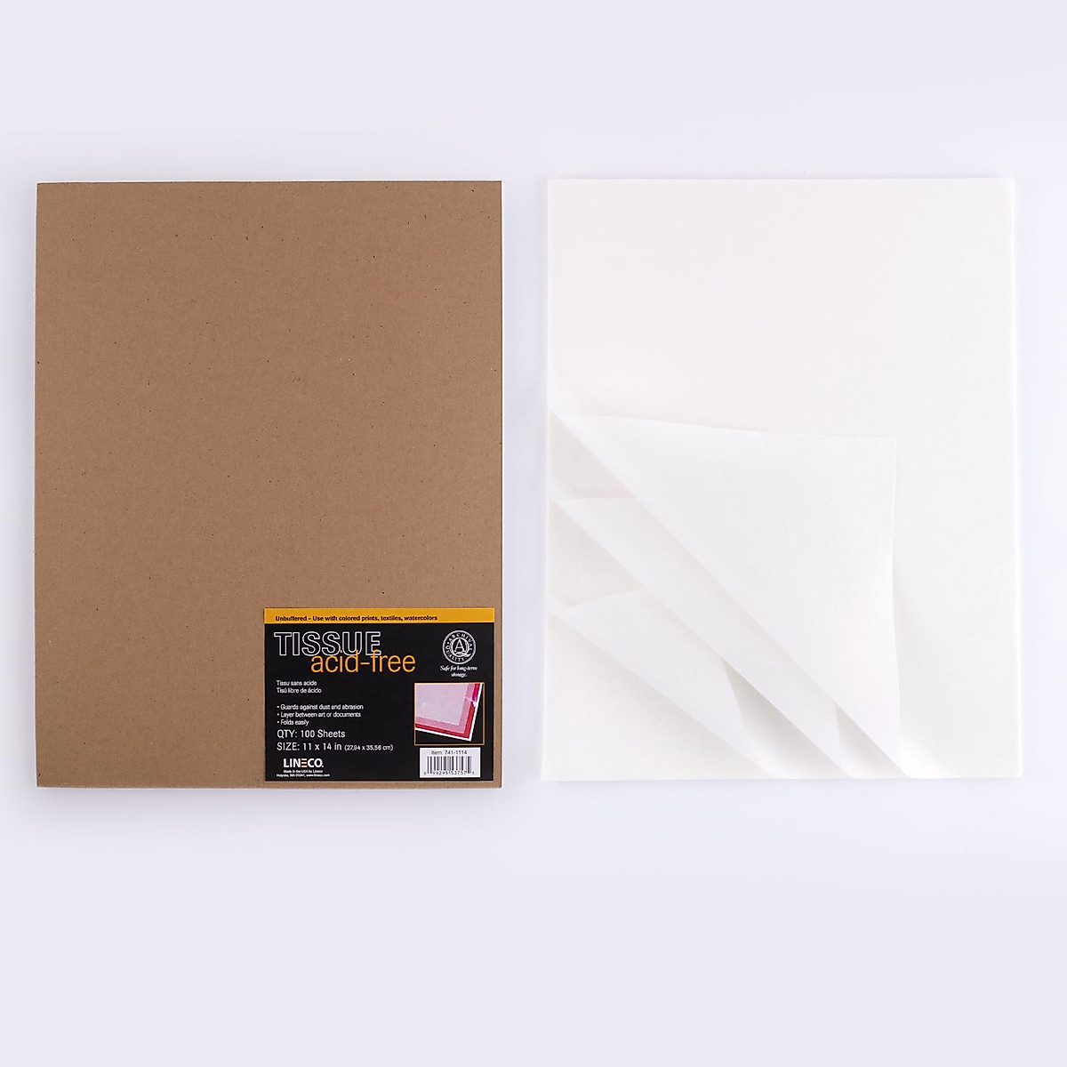 Lineco Unbuffered Acid-Free Interleaving Tissue 11" x14", Archival Tissue Preserves Papers, Photographs, Artwork and Textiles, for Black & White, Color, and Albumen Prints, Pack of 100