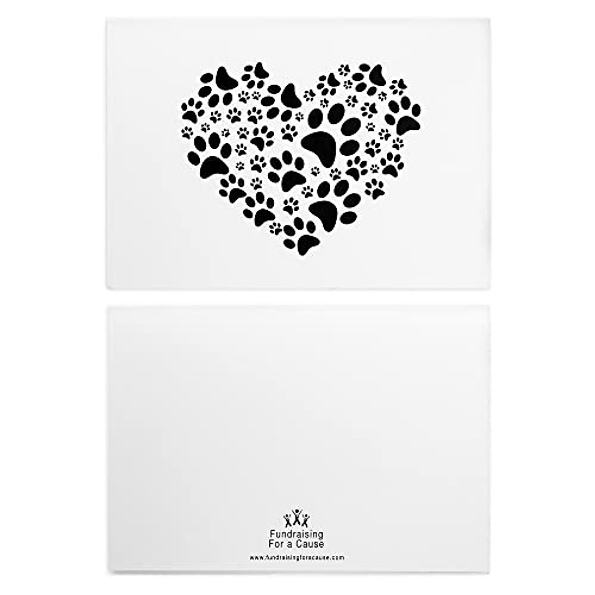Fundraising For A Cause Paw Print Note Card Stationary - Thank You Cards With Envelopes- Dog, Cat, or Pet Paw Print Themed Blank Cards - Pet Sympathy Gifts for All Occasions - 12 Per Pack (1 Pack)