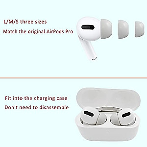 Luckvan Foam Ear Tips for AirPods Pro/Pro2 with Noise Reduction Hole, Replacement Ear Tips for AirPods Pro Memory Foam Fit AirPods Pro Case 3 Pairs White