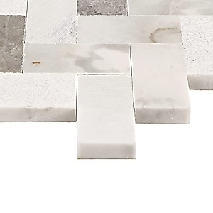 Daltile Minute Mosaix 12" X 12" Herringbone Remix Mosaic in Stormy Mist (10 PC Per Carton) (7.5 SQFT Per Carton)